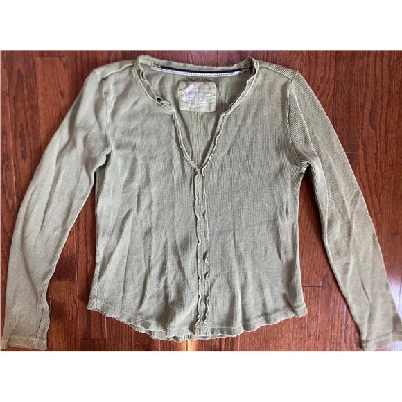 Pilcro | Tops | Pilcro Sage Green Thermal Top Xs Anthropologie | Poshmark